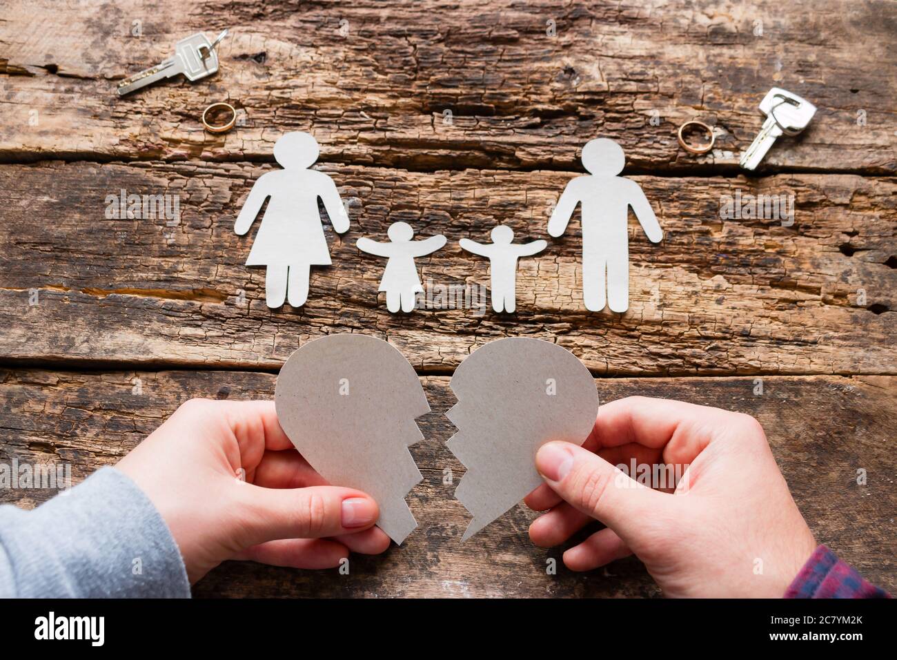 man and woman and broken heart concept divorce Stock Photo - Alamy