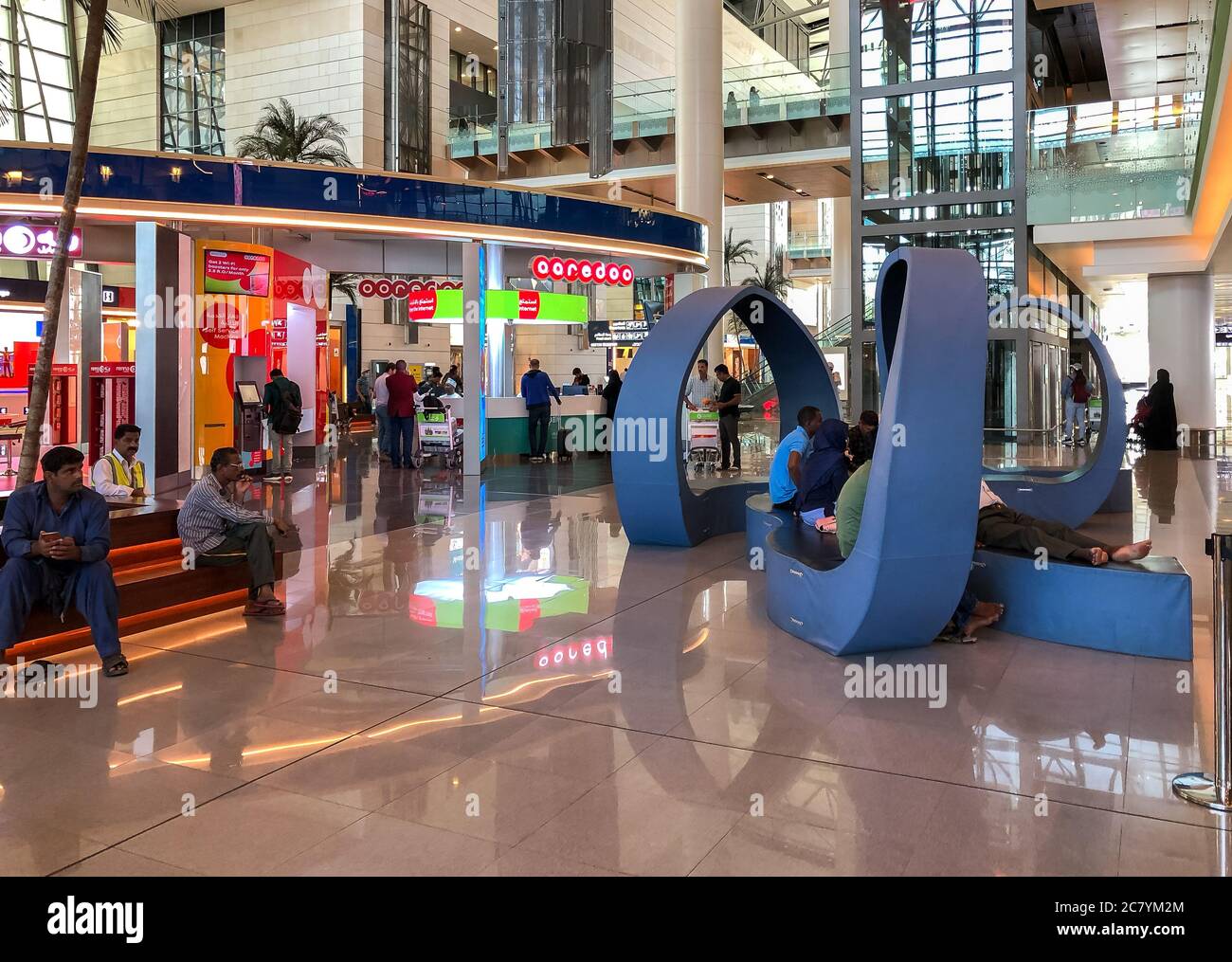 Muscat, Oman - February 9, 2020: Interior of new terminal at Muscat ...