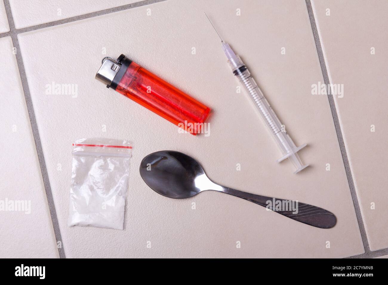 Powder cocaine in spoon on hi-res stock photography and images - Alamy