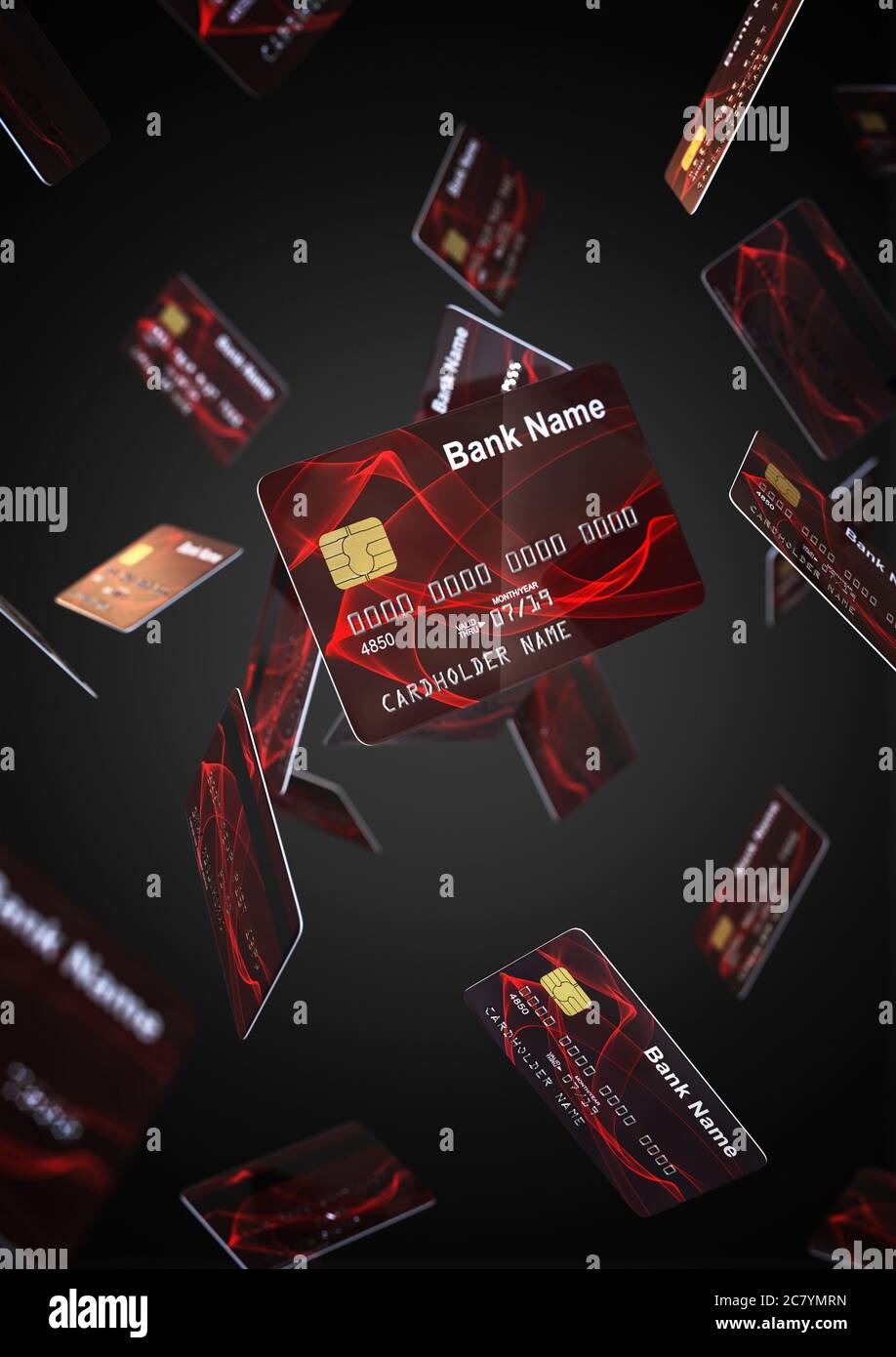 Flying bank credit cards hi-res stock photography and images - Alamy