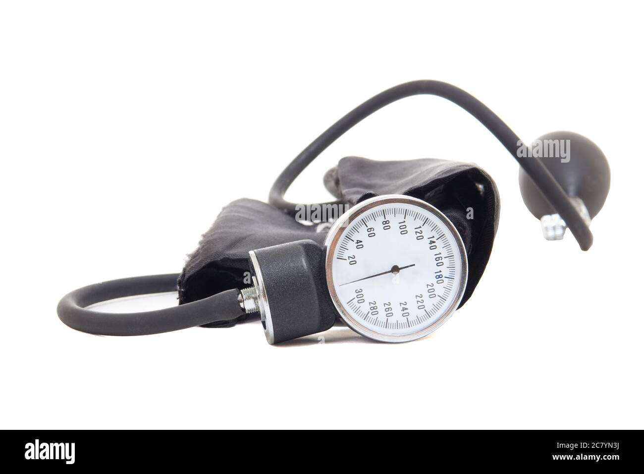 blood pressure measurement instrument isolated on white background ...