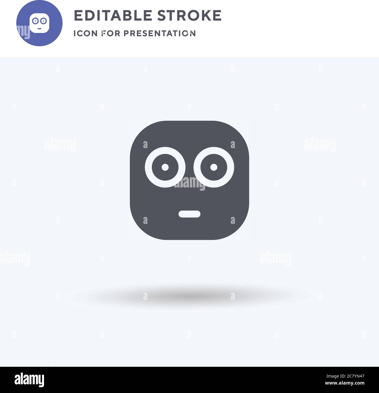 Embarrassed icon vector, filled flat sign, solid pictogram isolated on white, logo illustration ...