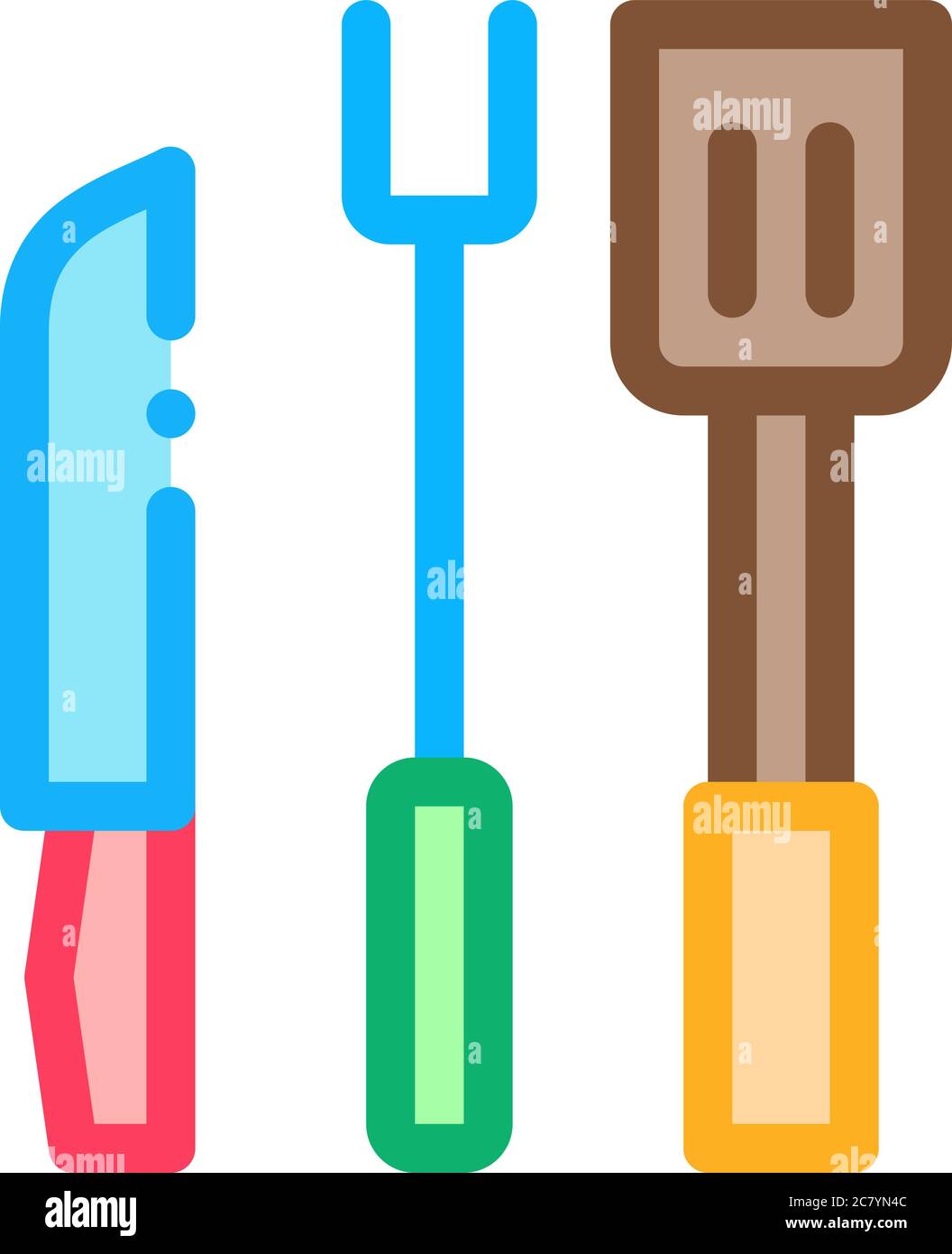bbq utensil icon vector outline illustration Stock Vector Image & Art ...