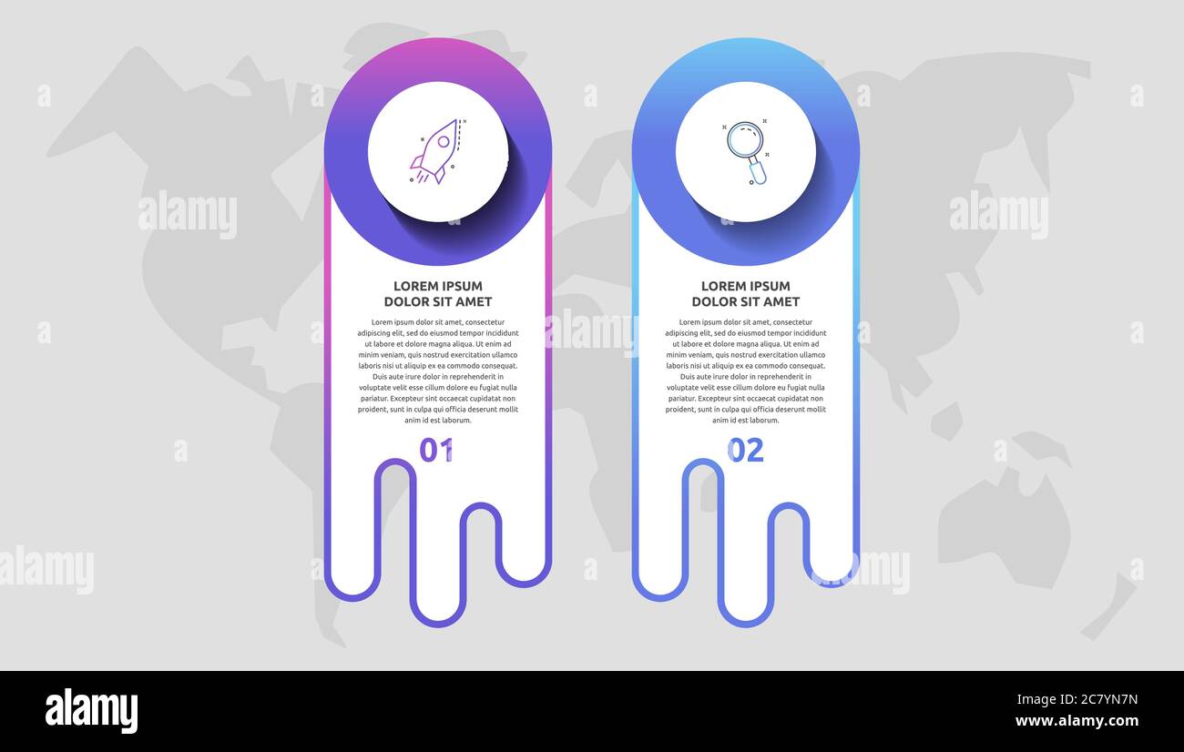 Infographics with 2 circles and arrows. Abstract vector template. Can ...