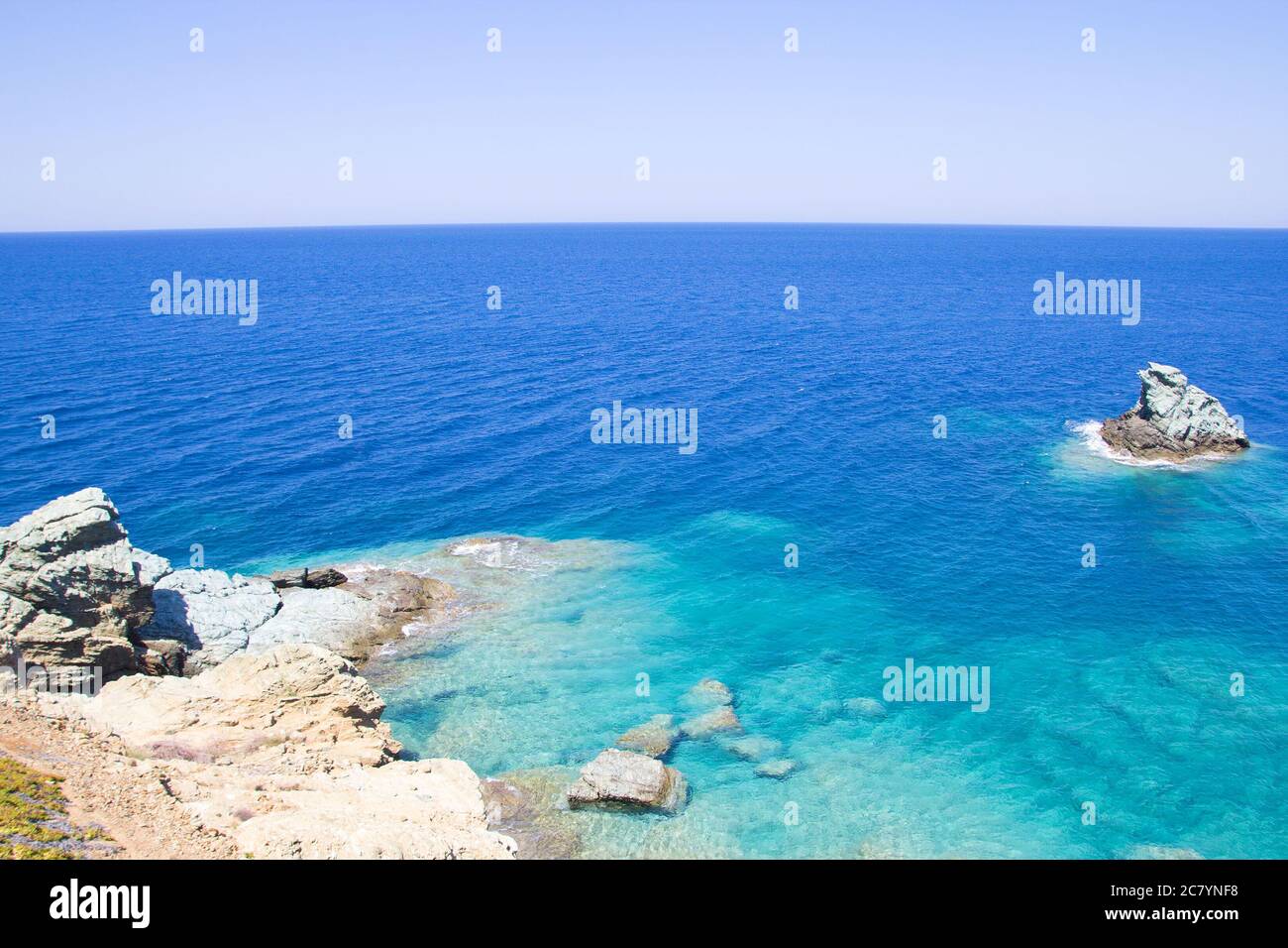 beautiful sea scene on Crete island in Greece Stock Photo - Alamy