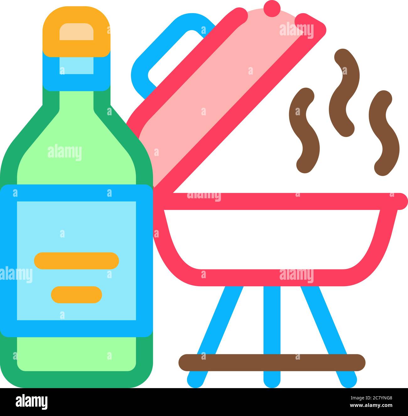 flame liquid for bbq icon vector outline illustration Stock Vector ...