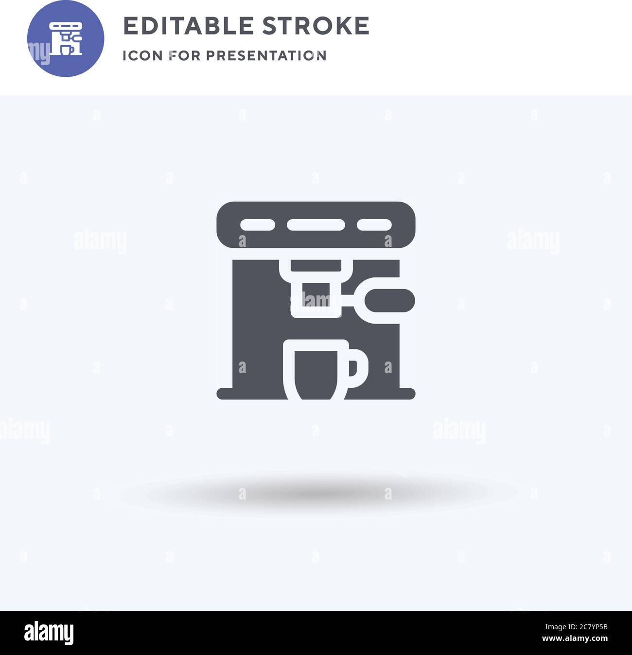 Coffee Machine icon vector, filled flat sign, solid pictogram isolated ...