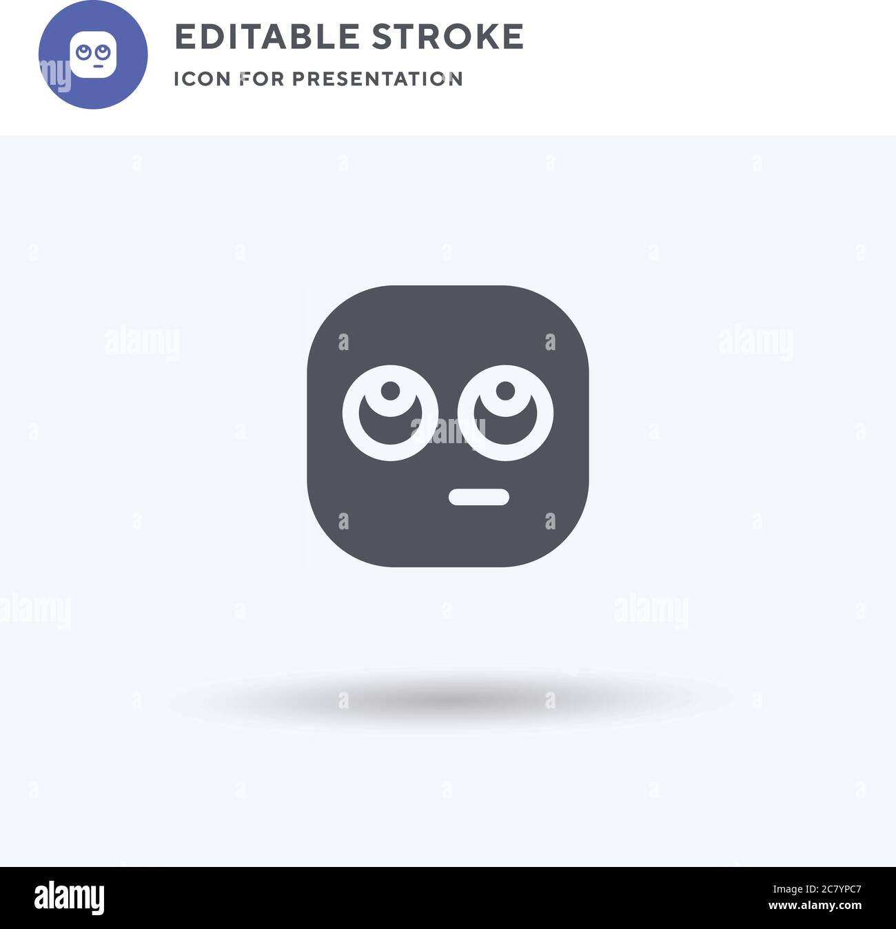 Rolling Eyes icon vector, filled flat sign, solid pictogram isolated on ...