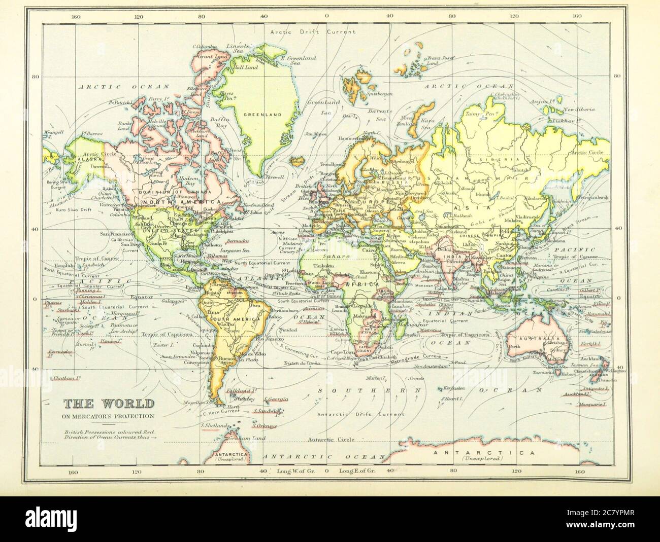 World maps colonies hi-res stock photography and images - Alamy