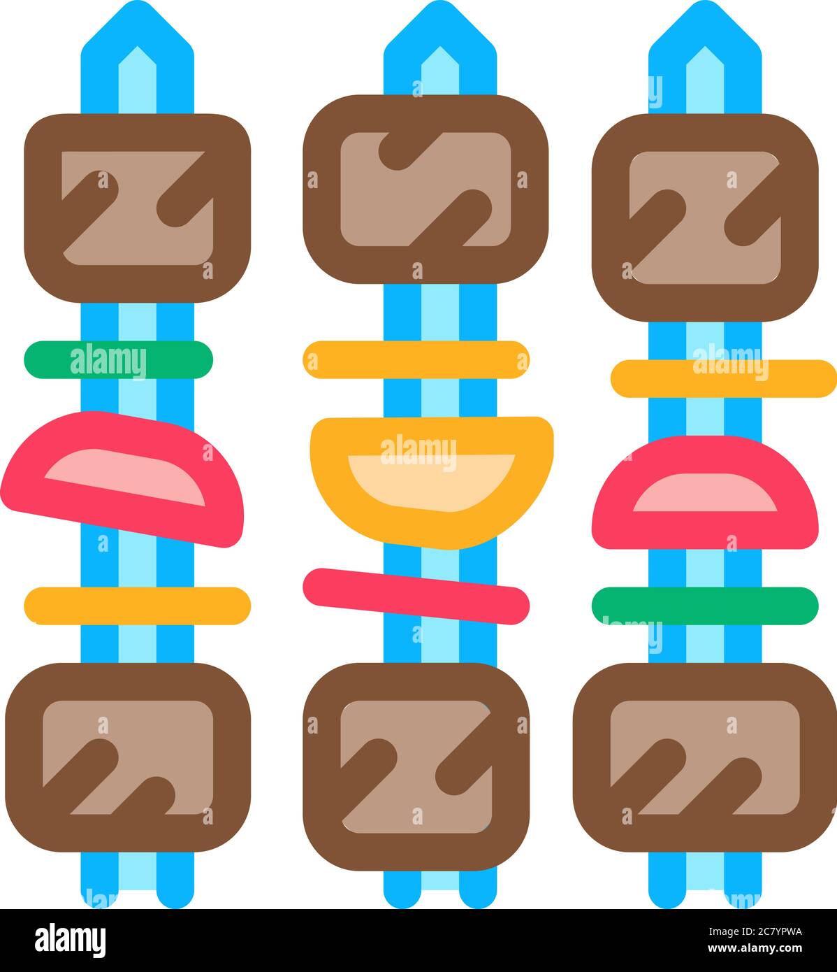 bbq kebab icon vector outline illustration Stock Vector Image & Art - Alamy