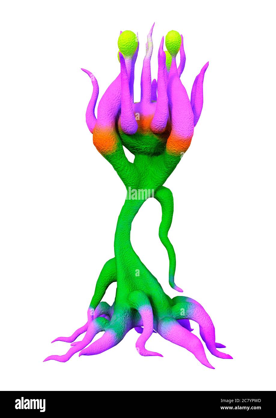 3D rendering of a fantasy alien plant isolated on white background ...