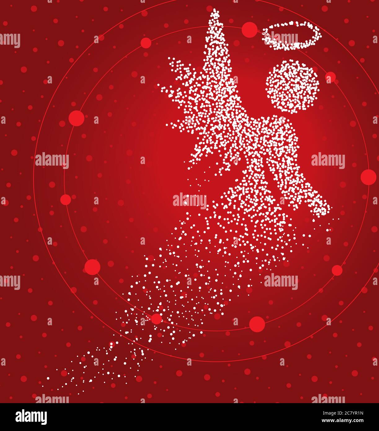 Holy angel made with a plot of points that fly to draw the figure on ...