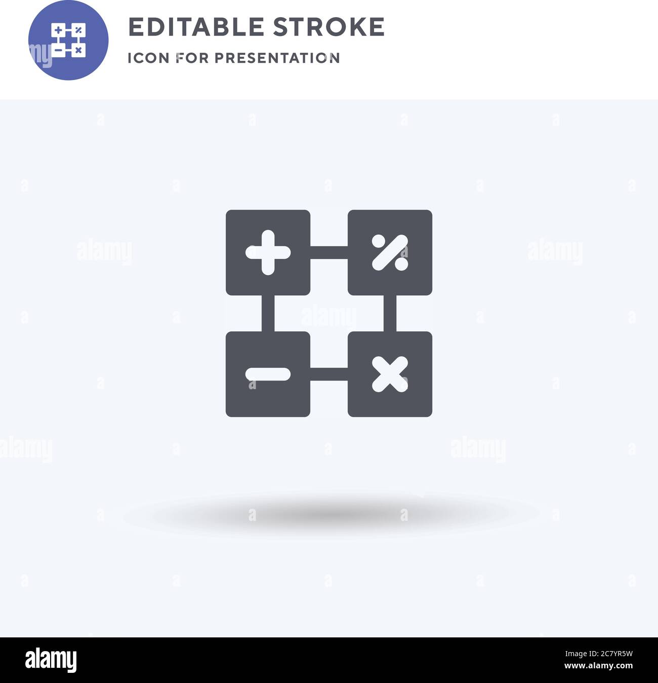 Maths icon vector, filled flat sign, solid pictogram isolated on white ...