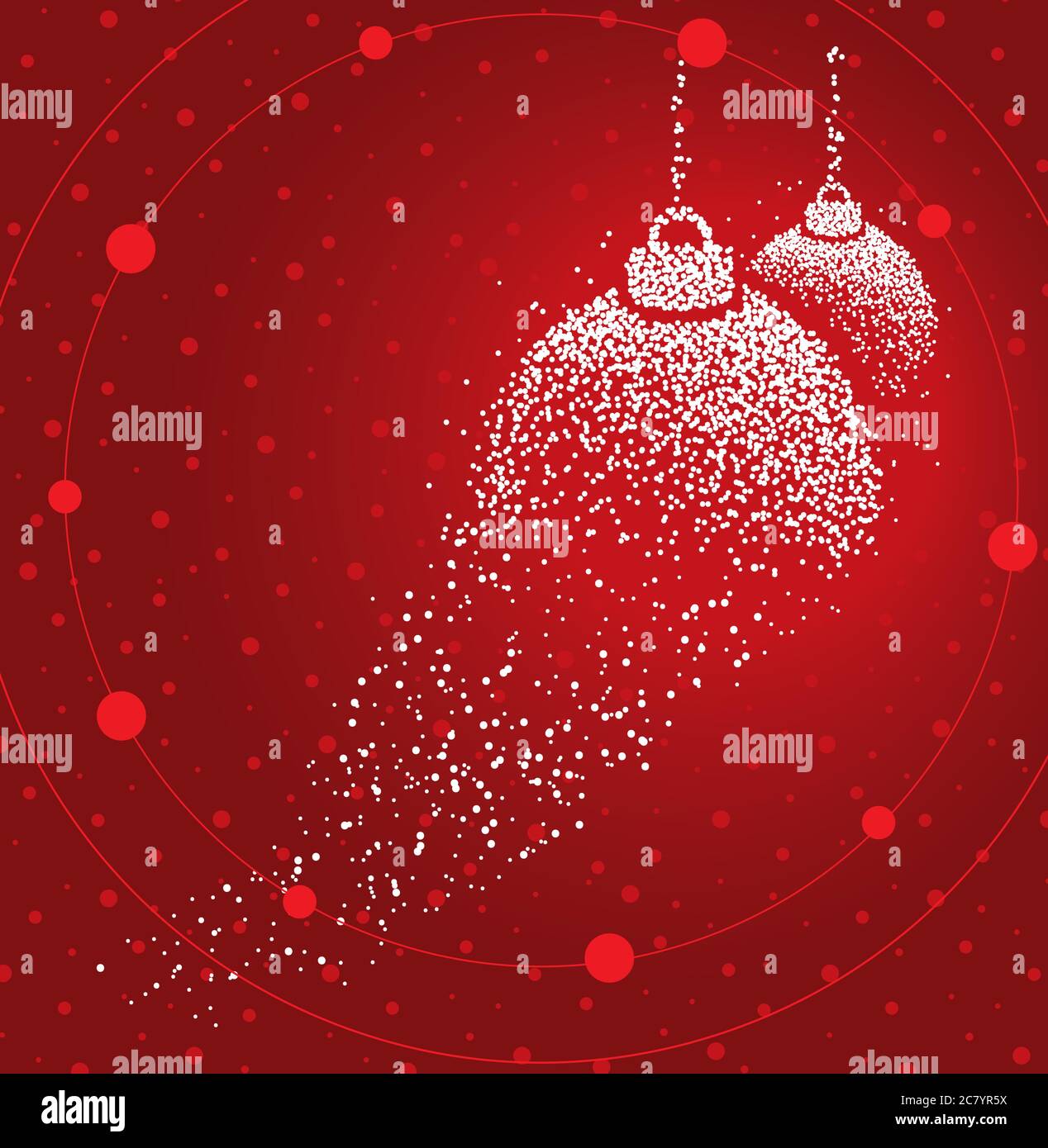 Christmas balls mades with a plot of points that fly to draw the figure ...
