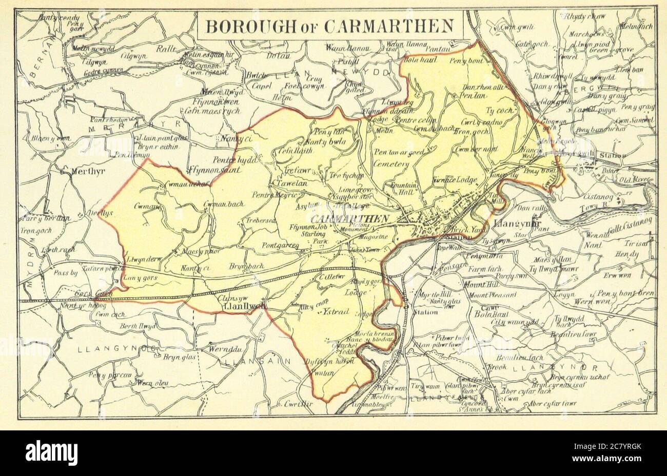 Map Of Carmarthen High Resolution Stock Photography and Images - Alamy