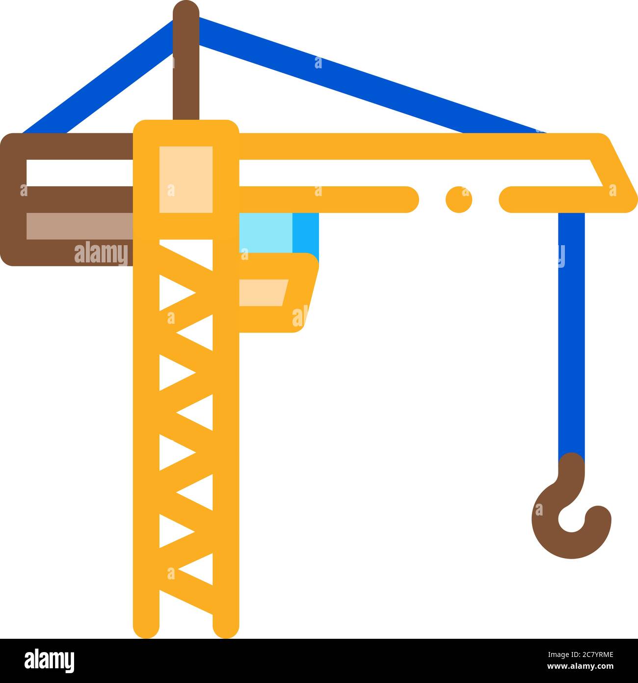 engineering crane icon vector outline illustration Stock Vector Image ...