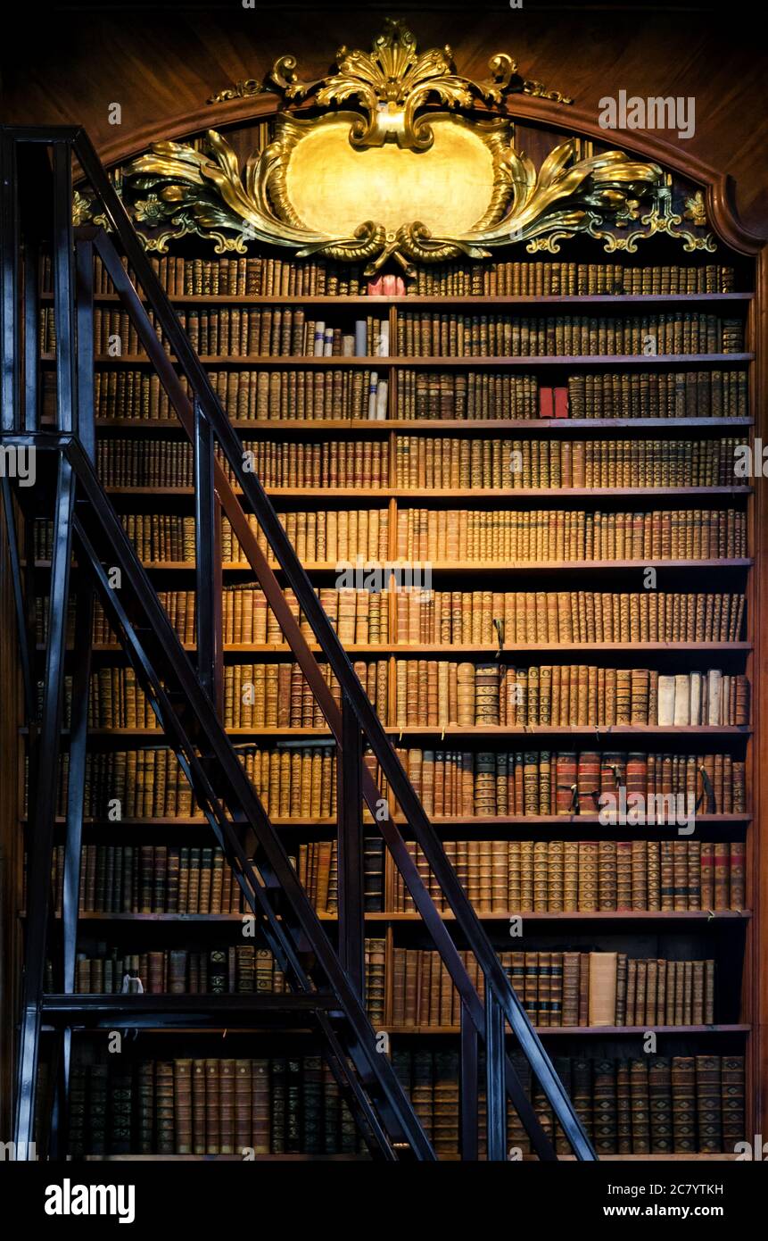 Old library shelf ladder hi-res stock photography and images - Alamy