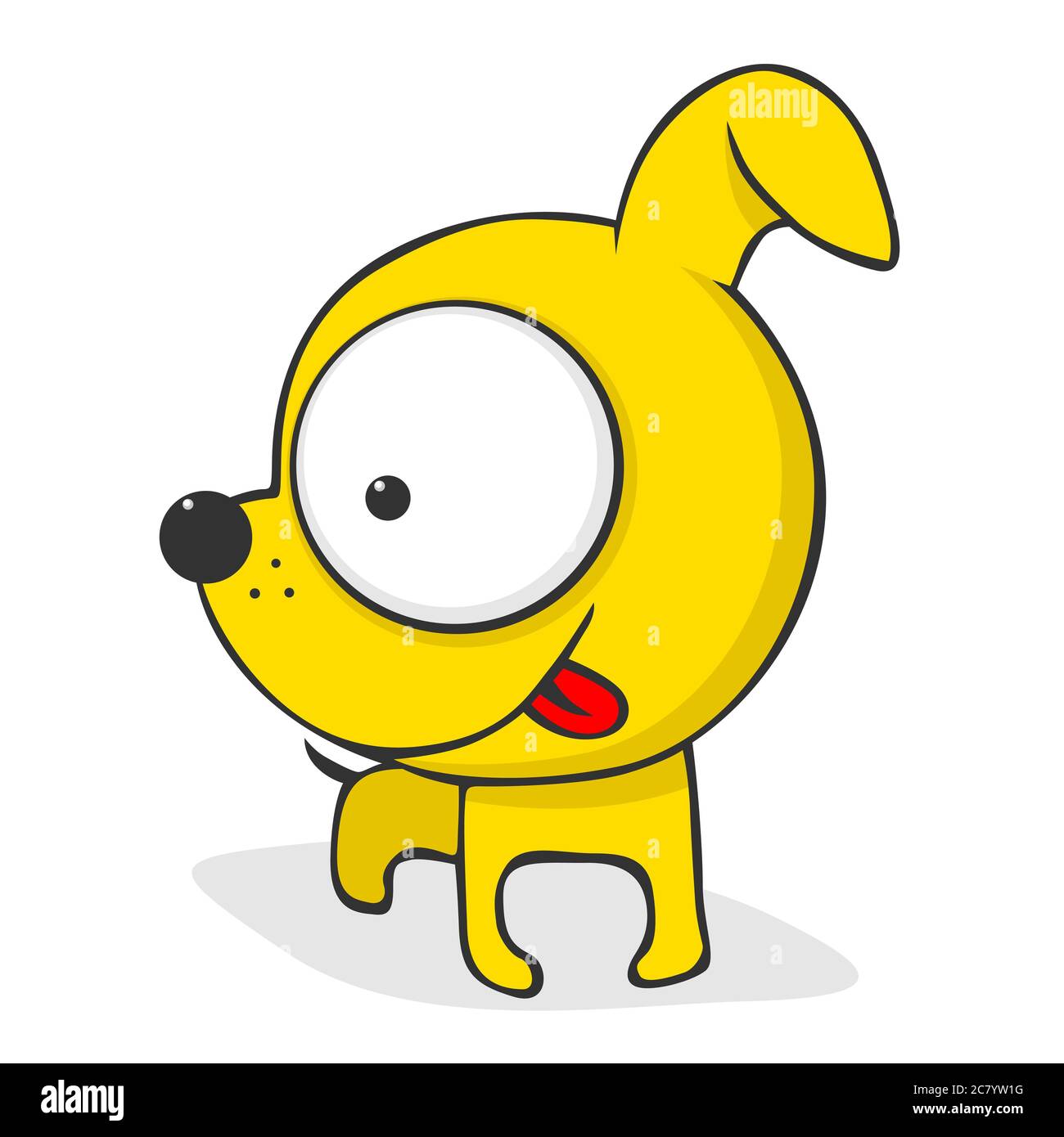 Cute and funny cartoon dog with huge eyes Stock Photo - Alamy