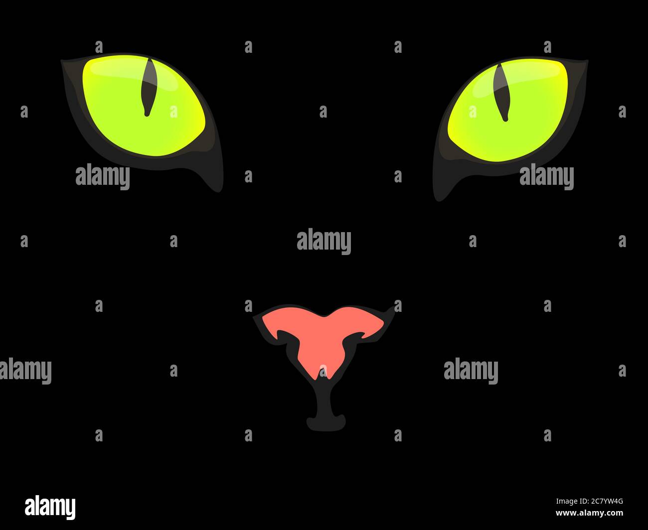 Black cat vector Stock Photo - Alamy
