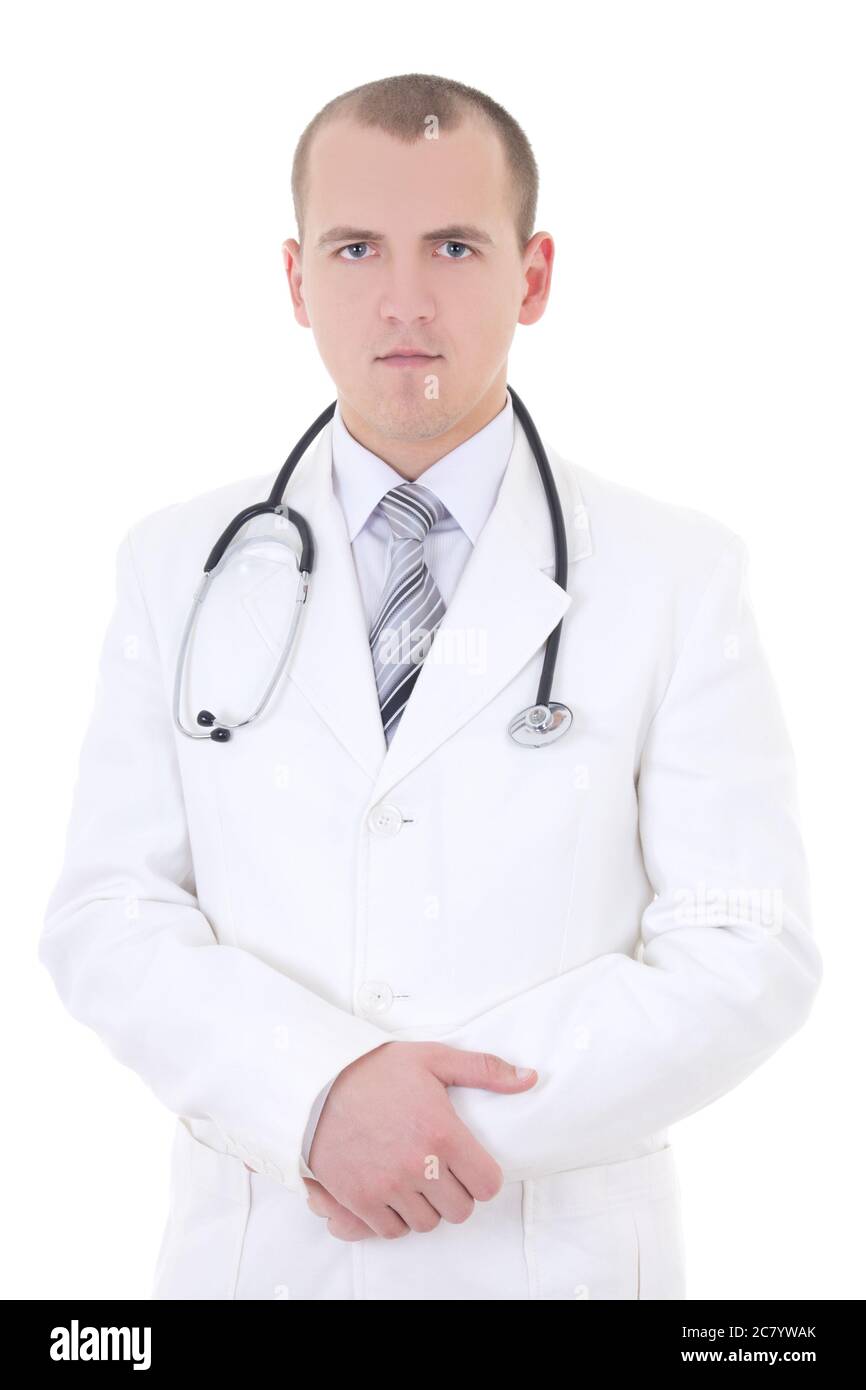 young attractive doctor isolated on white background Stock Photo - Alamy