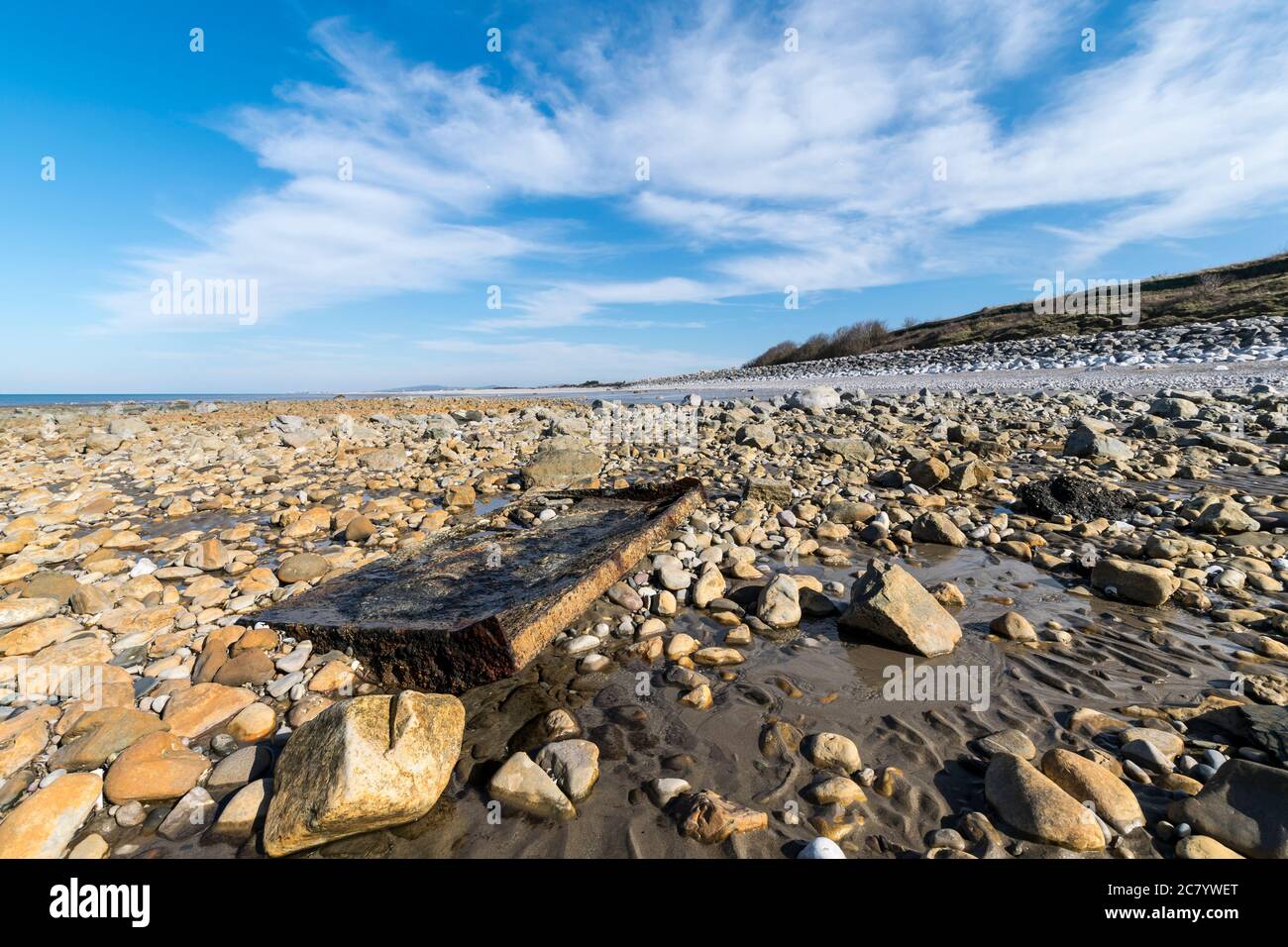 Abergele beach on the North Wales coast between Llanddulas and Pensarn ...