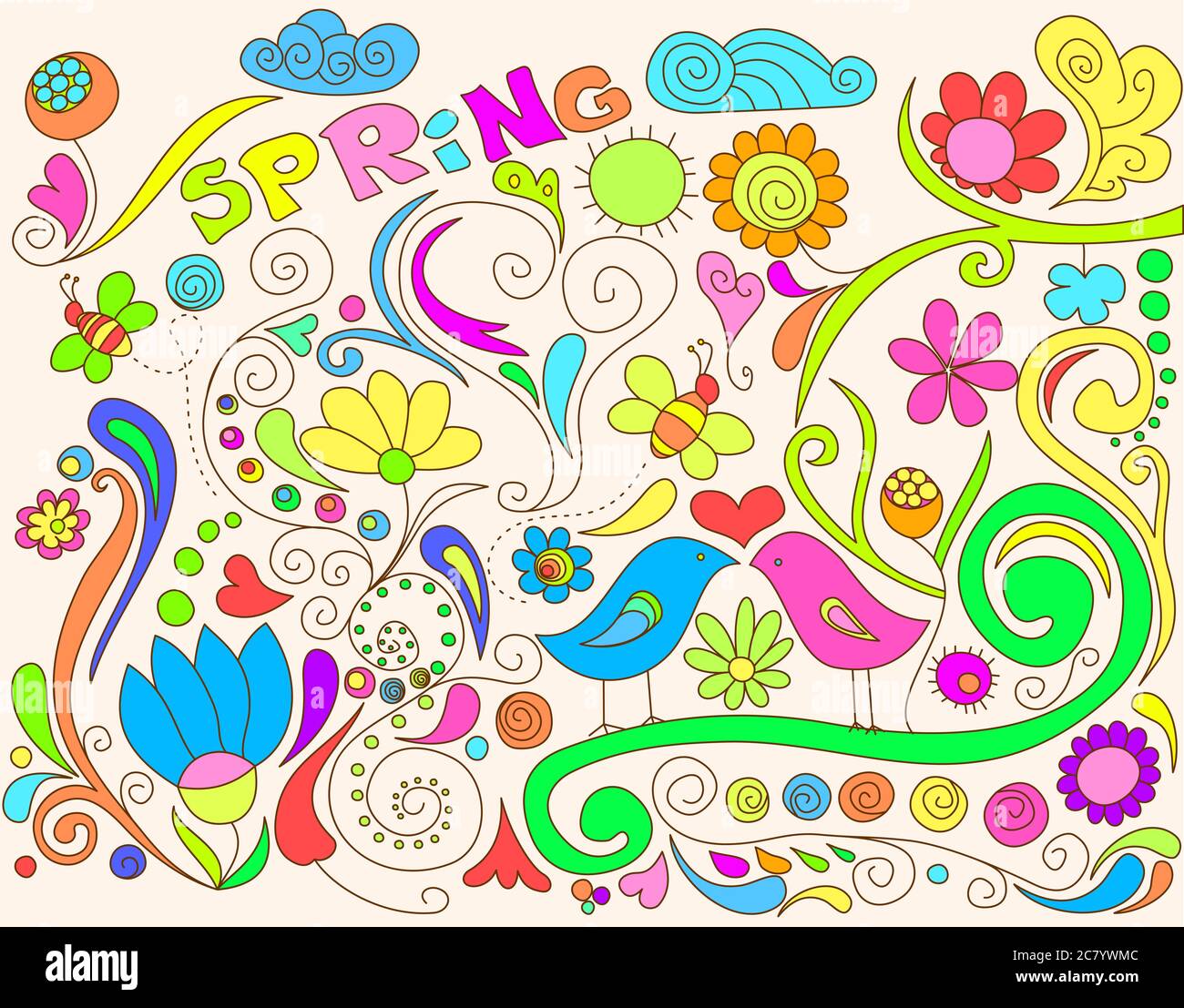 Spring doodle hi-res stock photography and images - Alamy