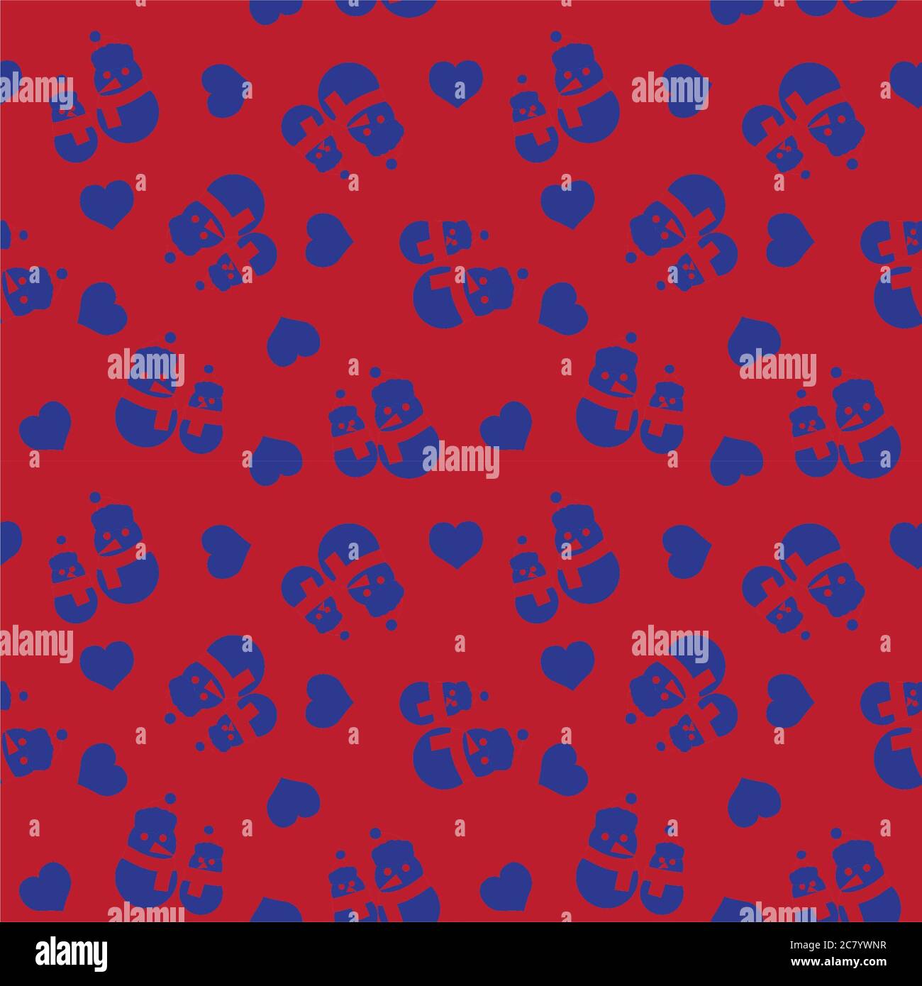 Red Navy Christmas Snowman seamless pattern background for website ...
