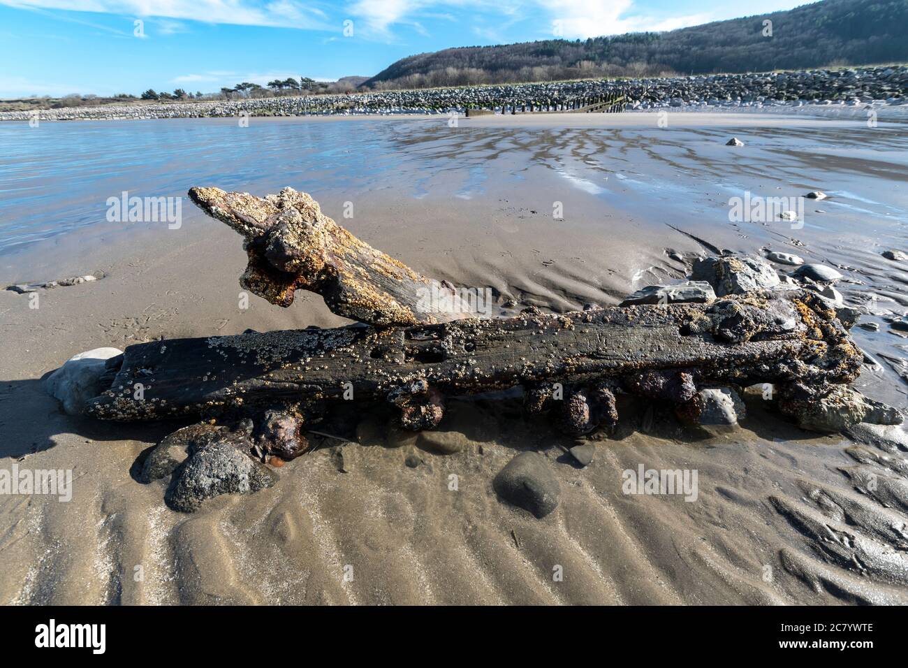 Abergele beach on the North Wales coast between Llanddulas and Pensarn ...