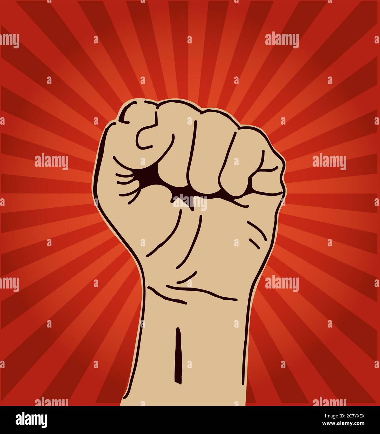 Red clenched fist illustration hi-res stock photography and images - Alamy