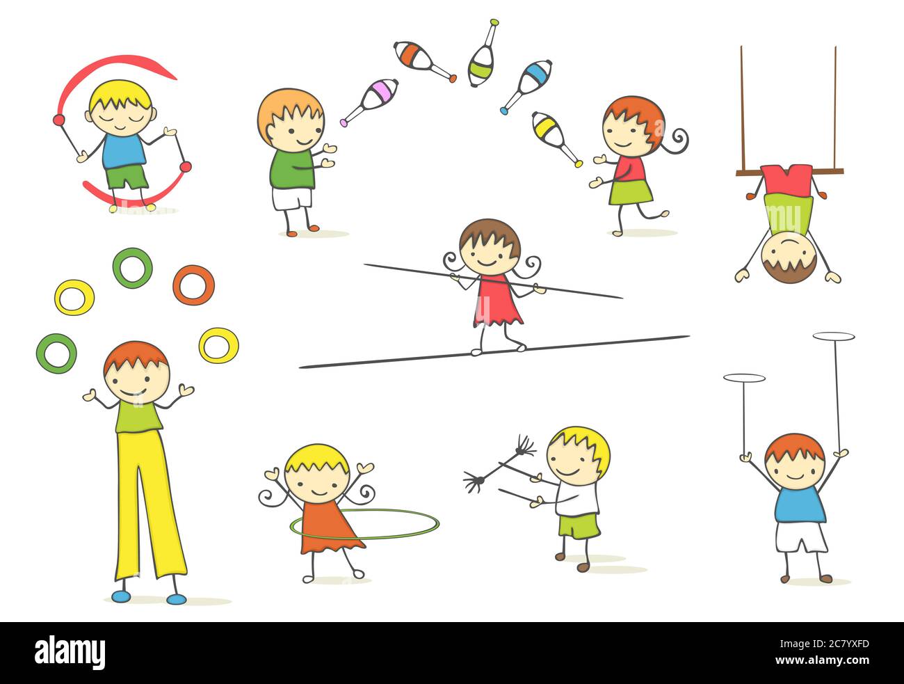 Juggling kids collection Stock Photo - Alamy