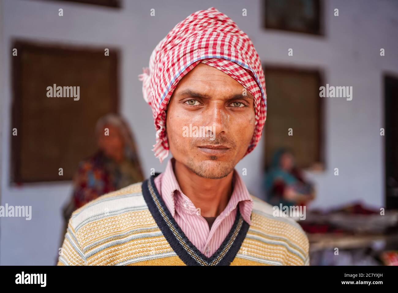 Agra / India - February 13, 2020: Portrait of young light-eyed Indian ...