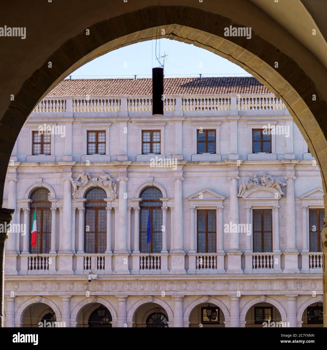 Bergamo, Lombardy, Italy: historic buildings in the main square of the ...