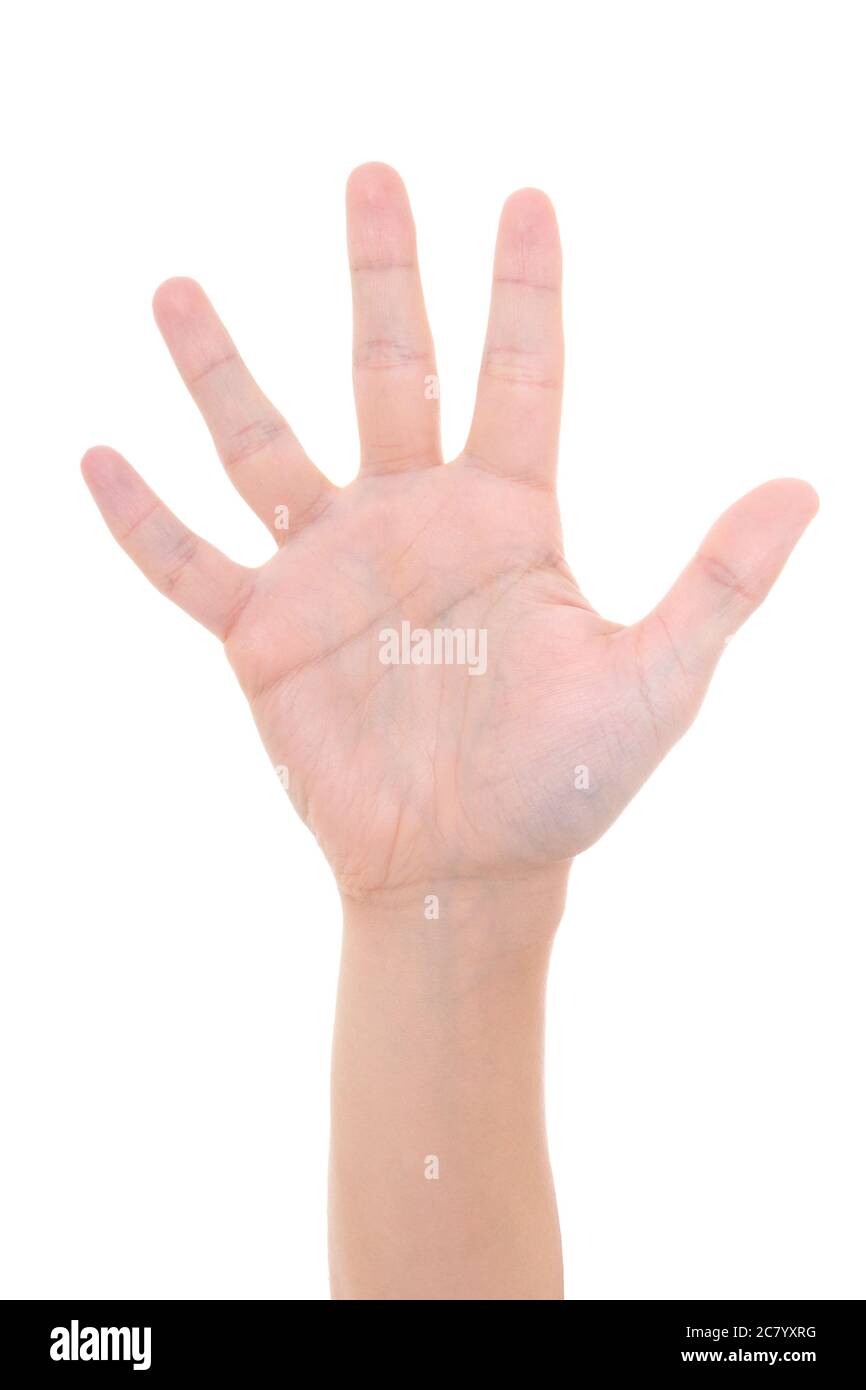 open male hand isolated on white background Stock Photo - Alamy