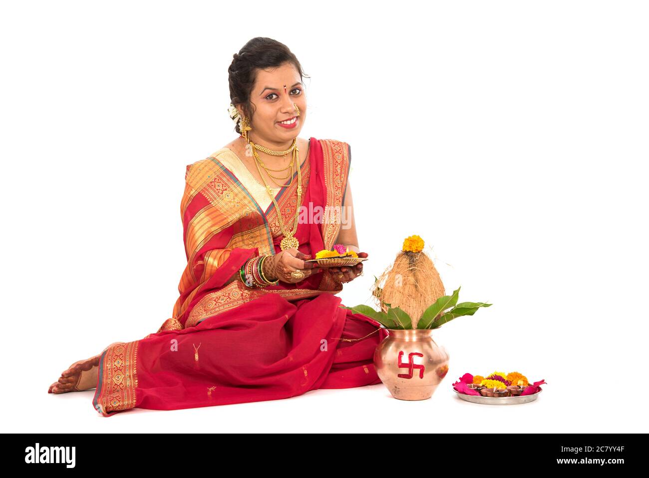 Indian hindu wedding ceremony kalash Cut Out Stock Images & Pictures ...