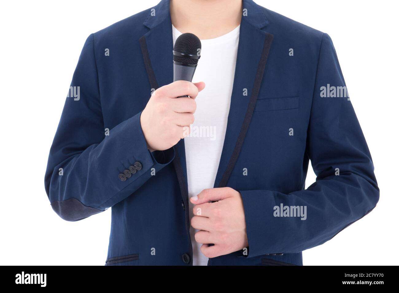 Boy in suit at microphone hi-res stock photography and images - Alamy
