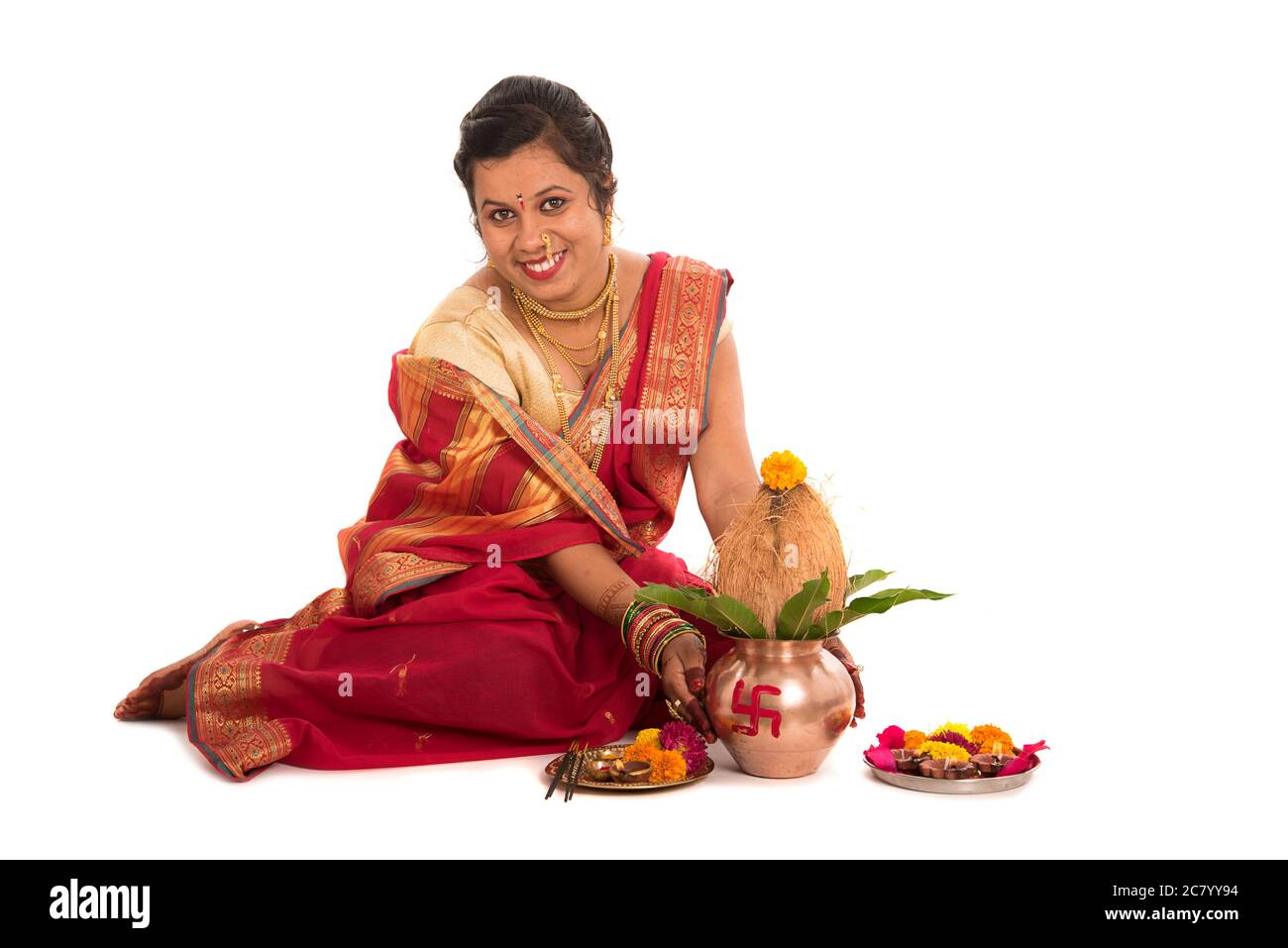 Indian hindu wedding ceremony kalash Cut Out Stock Images & Pictures ...