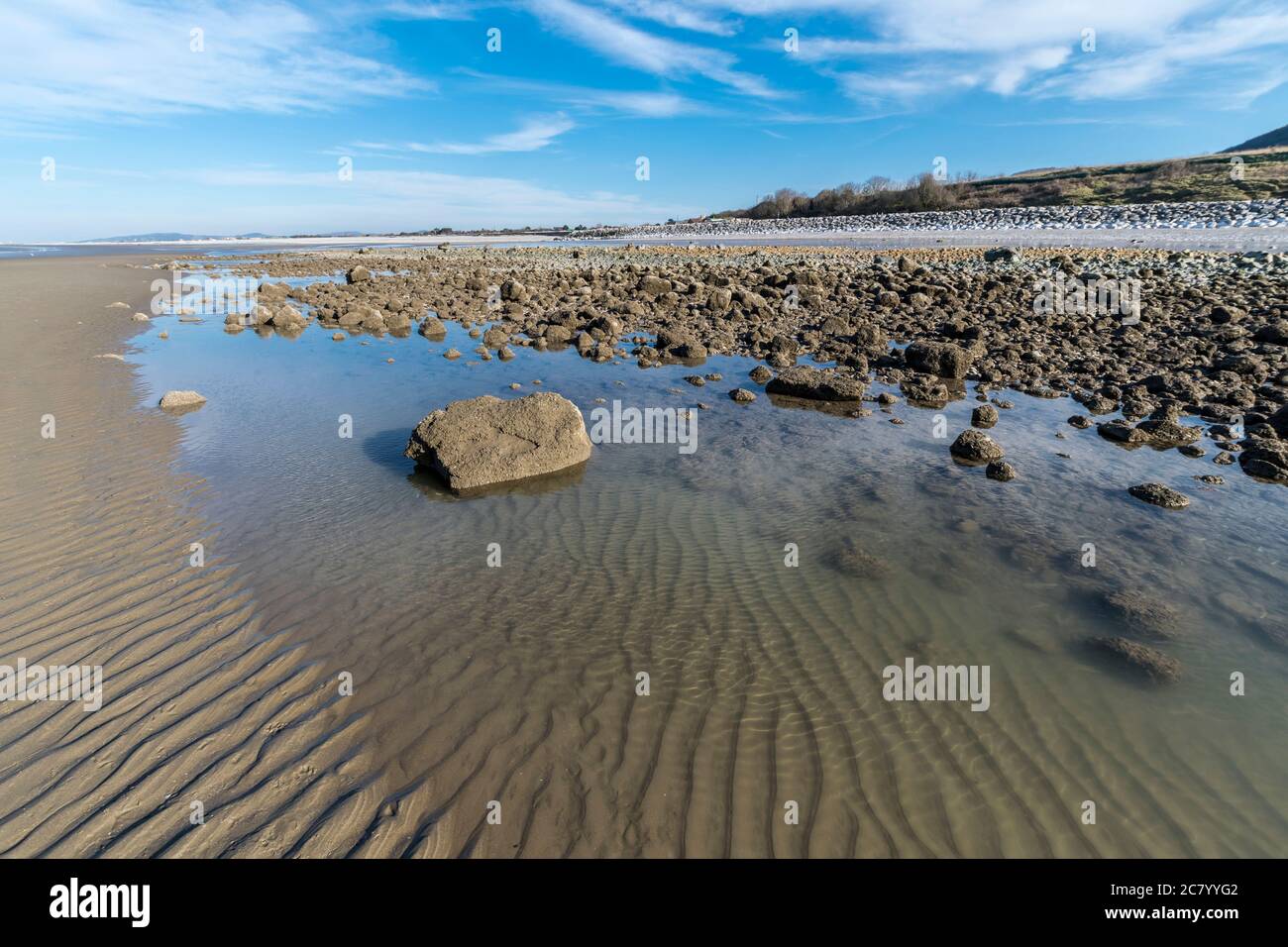 Abergele beach on the North Wales coast between Llanddulas and Pensarn ...