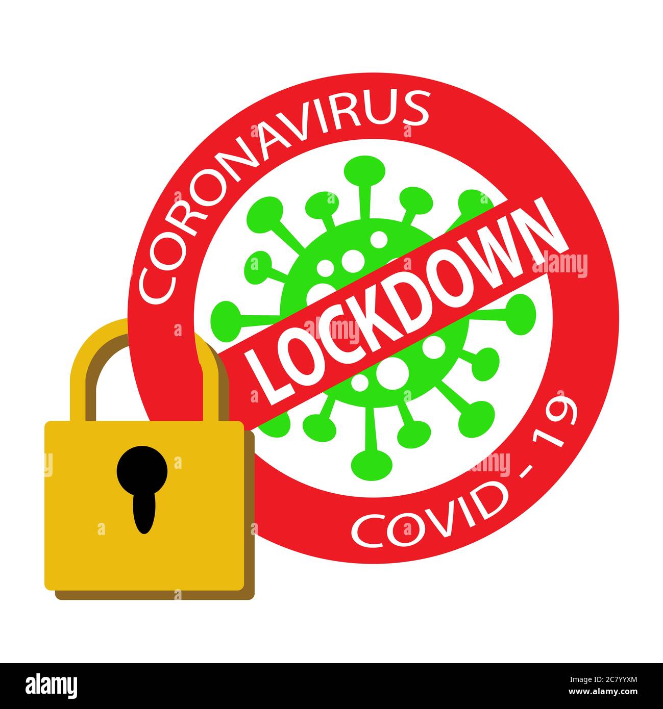 coronavirus covid 19 green virus lockdown illustration Stock Photo - Alamy