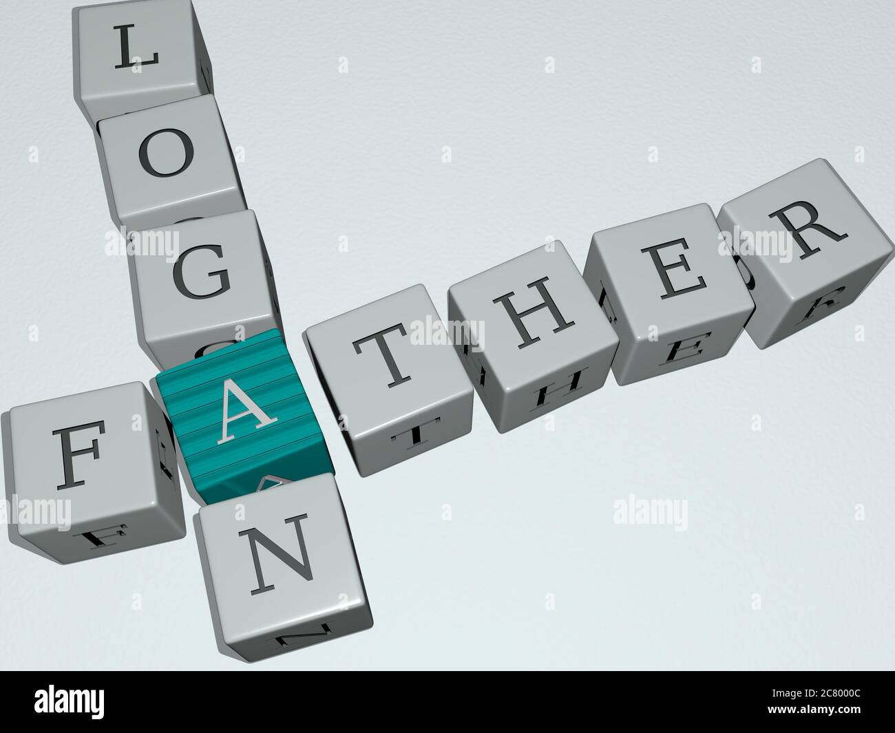 combination of FATHER LOGAN built by cubic letters from the top ...