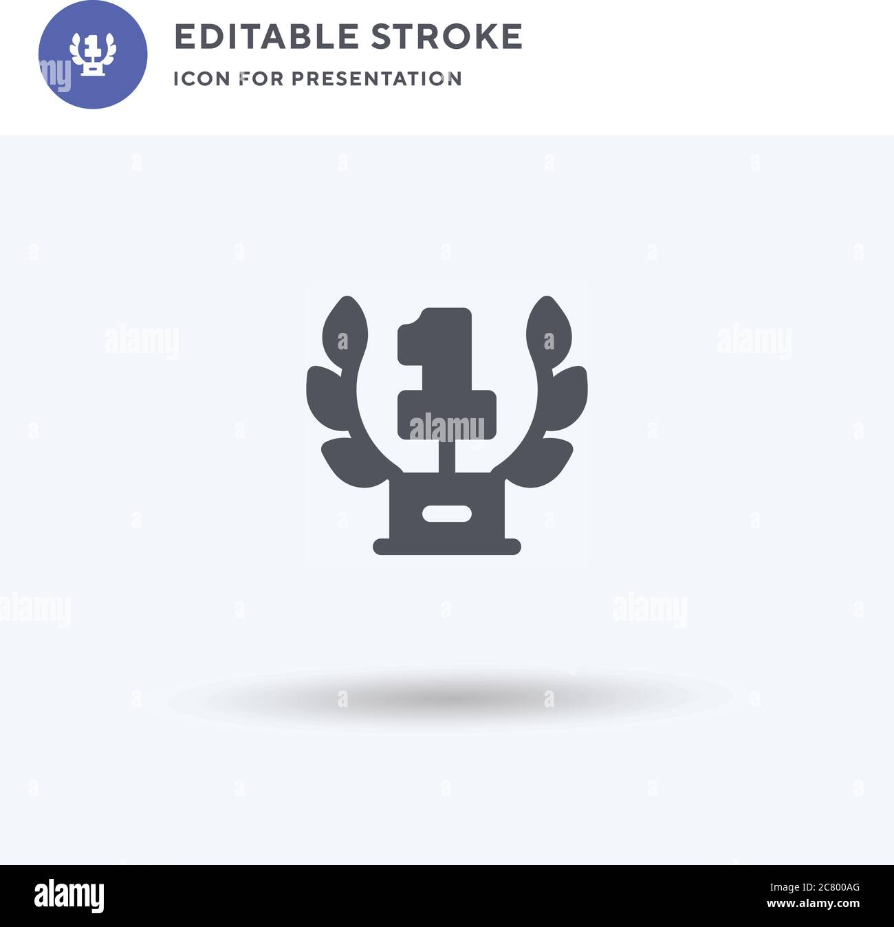 Trophy icon vector, filled flat sign, solid pictogram isolated on white ...
