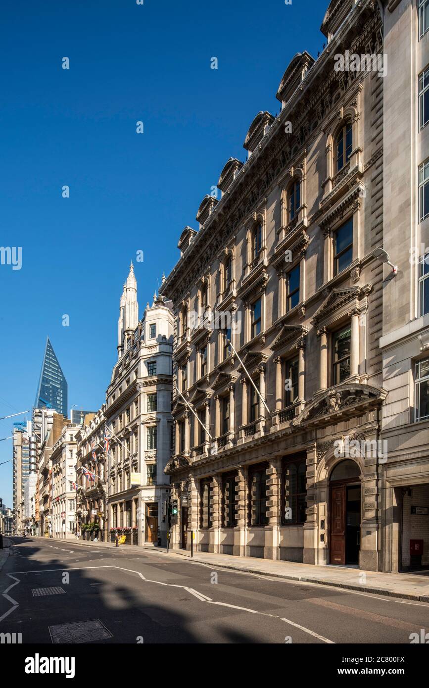 Oblique view of main (north) elevation on Cornhill, looking south east ...