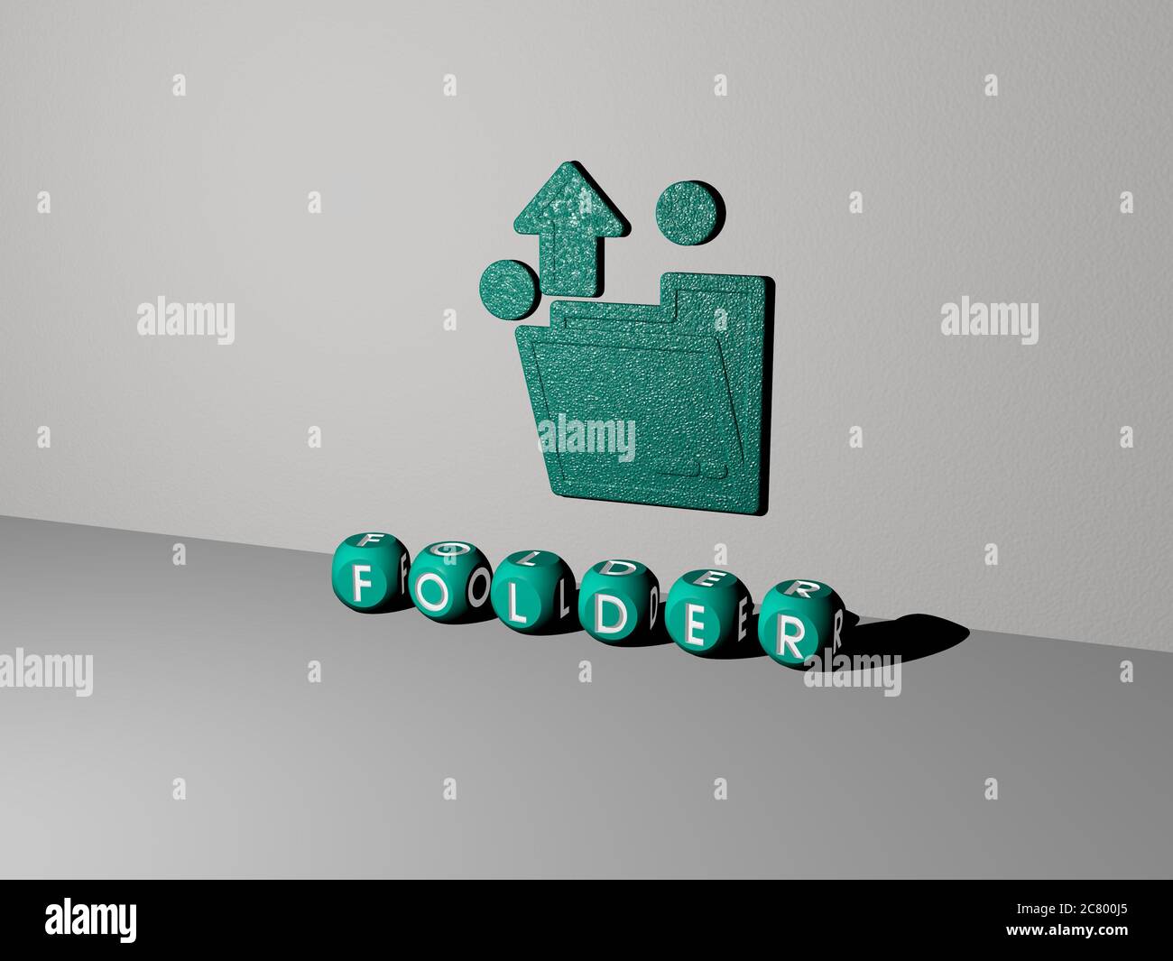 3D graphical image of folder vertically along with text built by ...