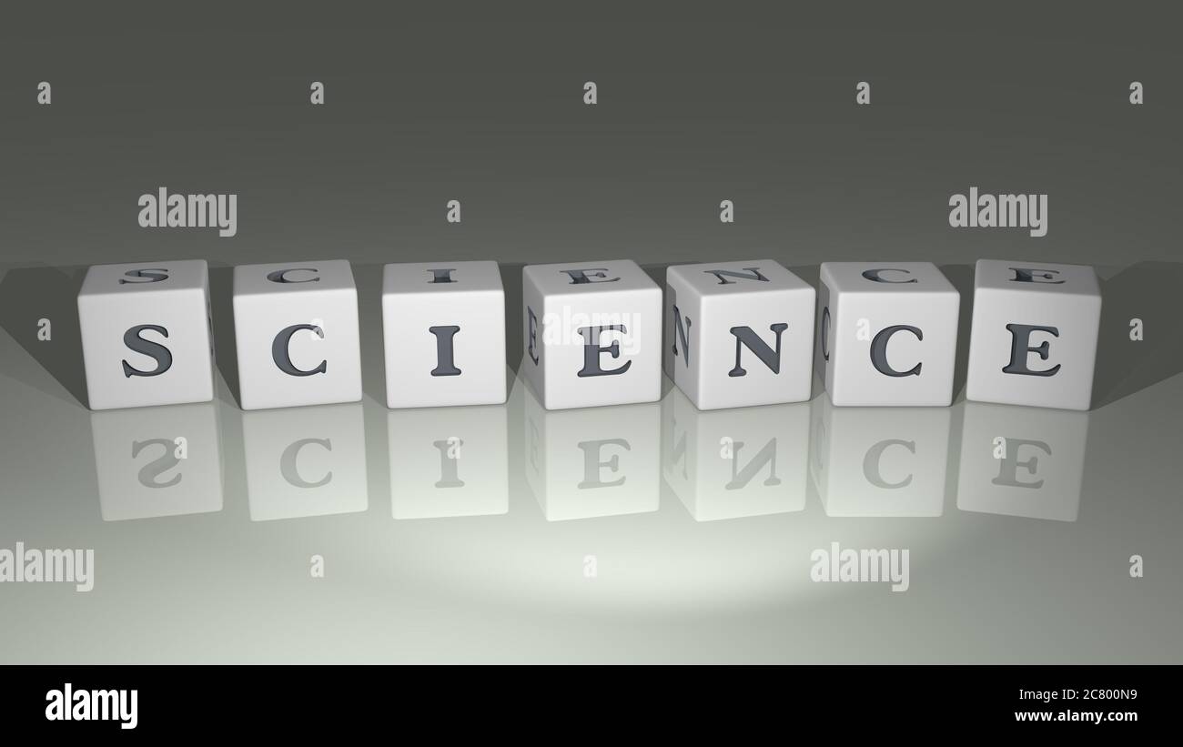 shiny Science built by cubic letters from the top perspective ...