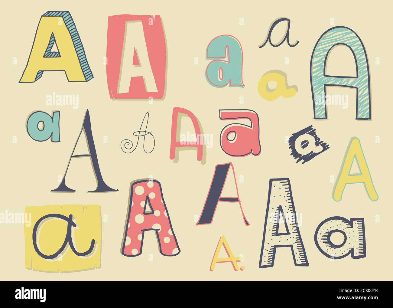 Various letter "A" doodles Stock Photo - Alamy