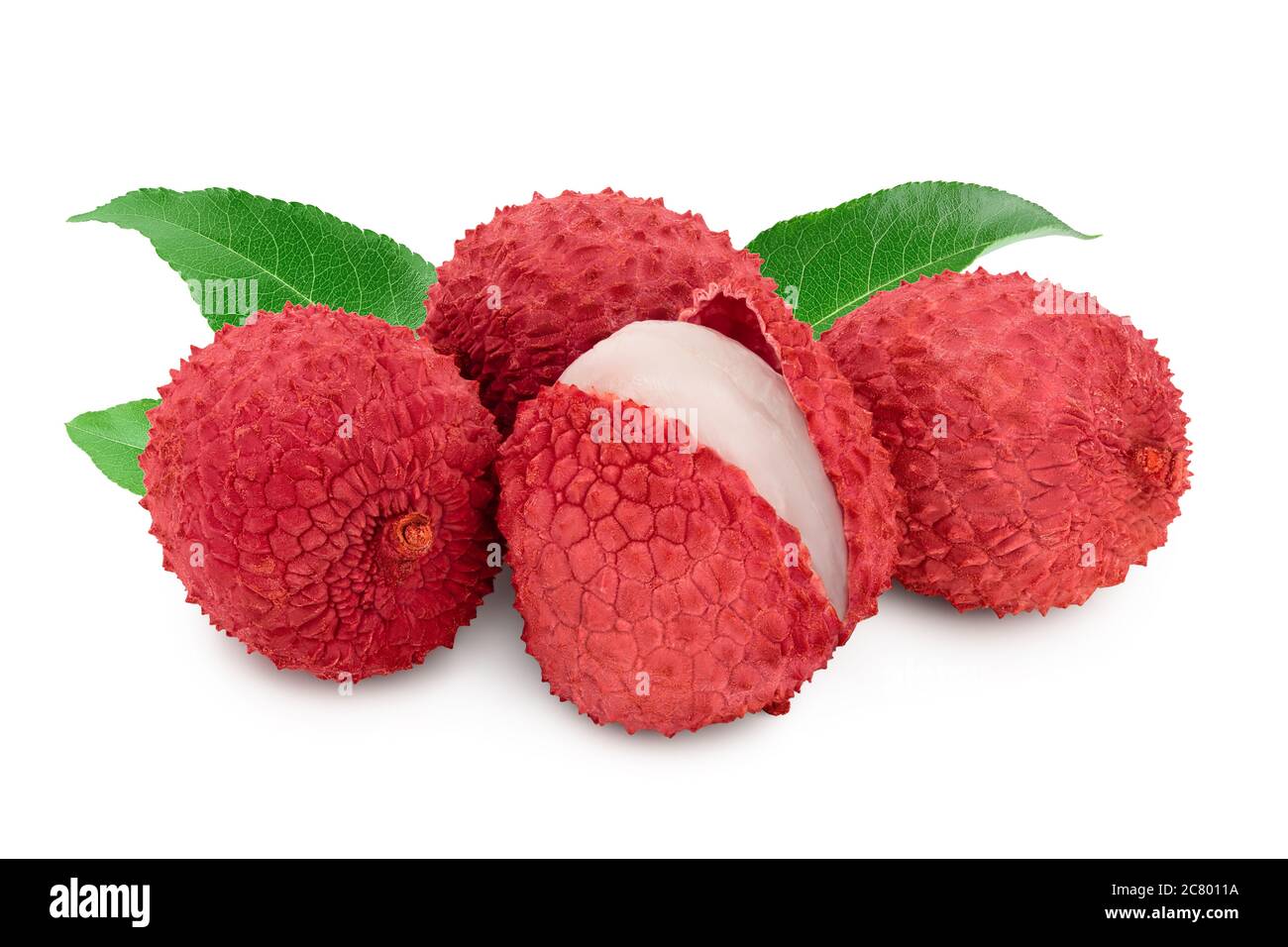 lychee fruit isolated on white background with clipping path and full ...