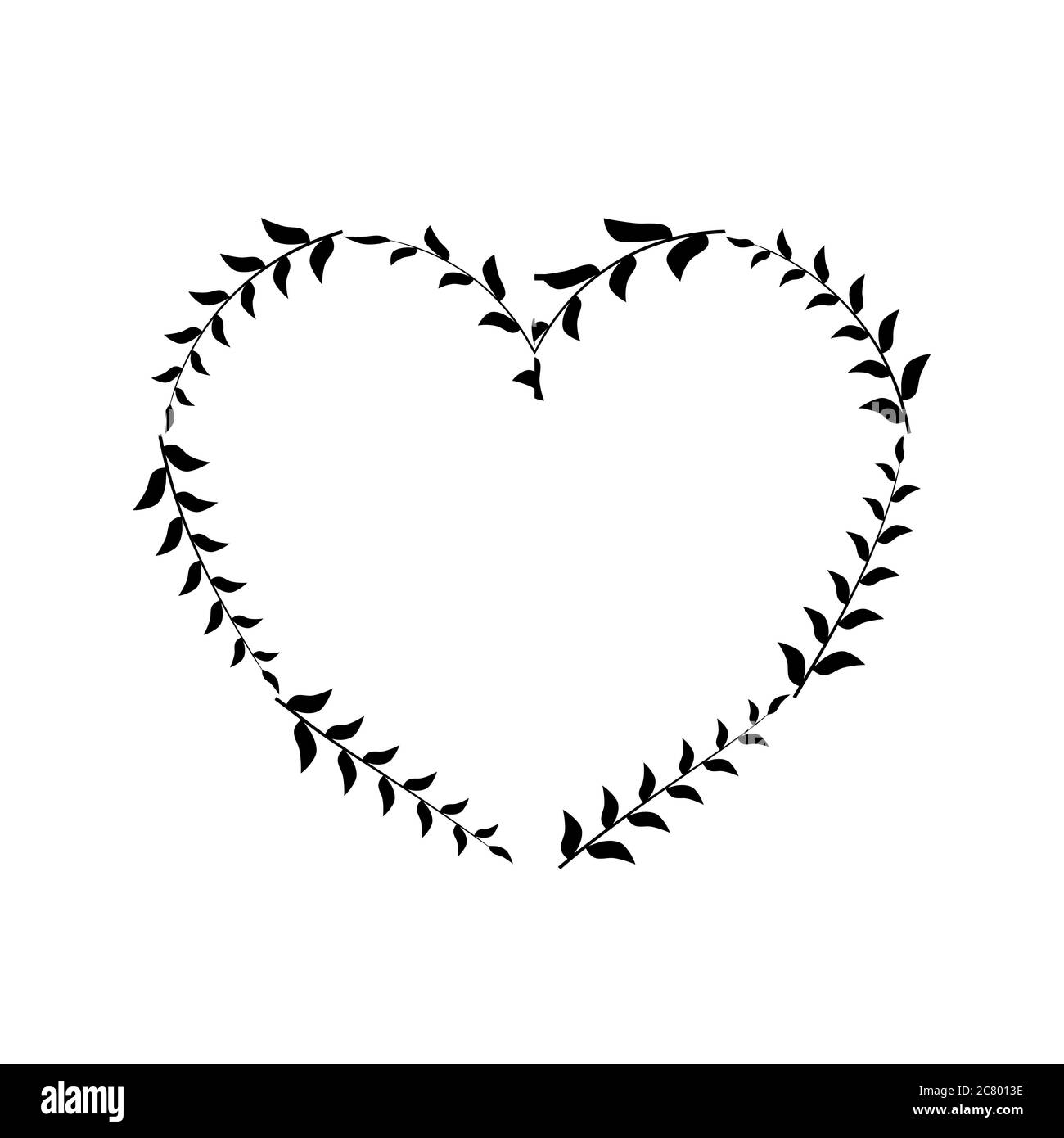 Floral wreath with heart Cut Out Stock Images & Pictures - Alamy