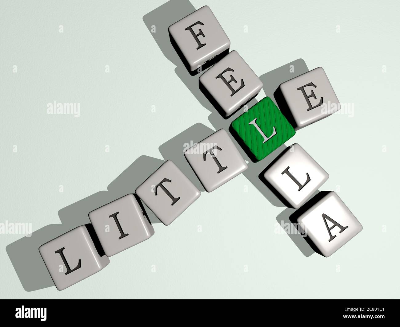 combination of little fella built by cubic letters from the top ...