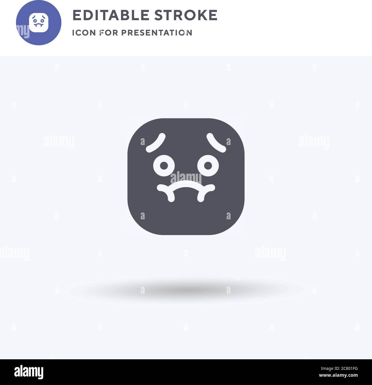 Nausea icon vector, filled flat sign, solid pictogram isolated on white, logo illustration ...