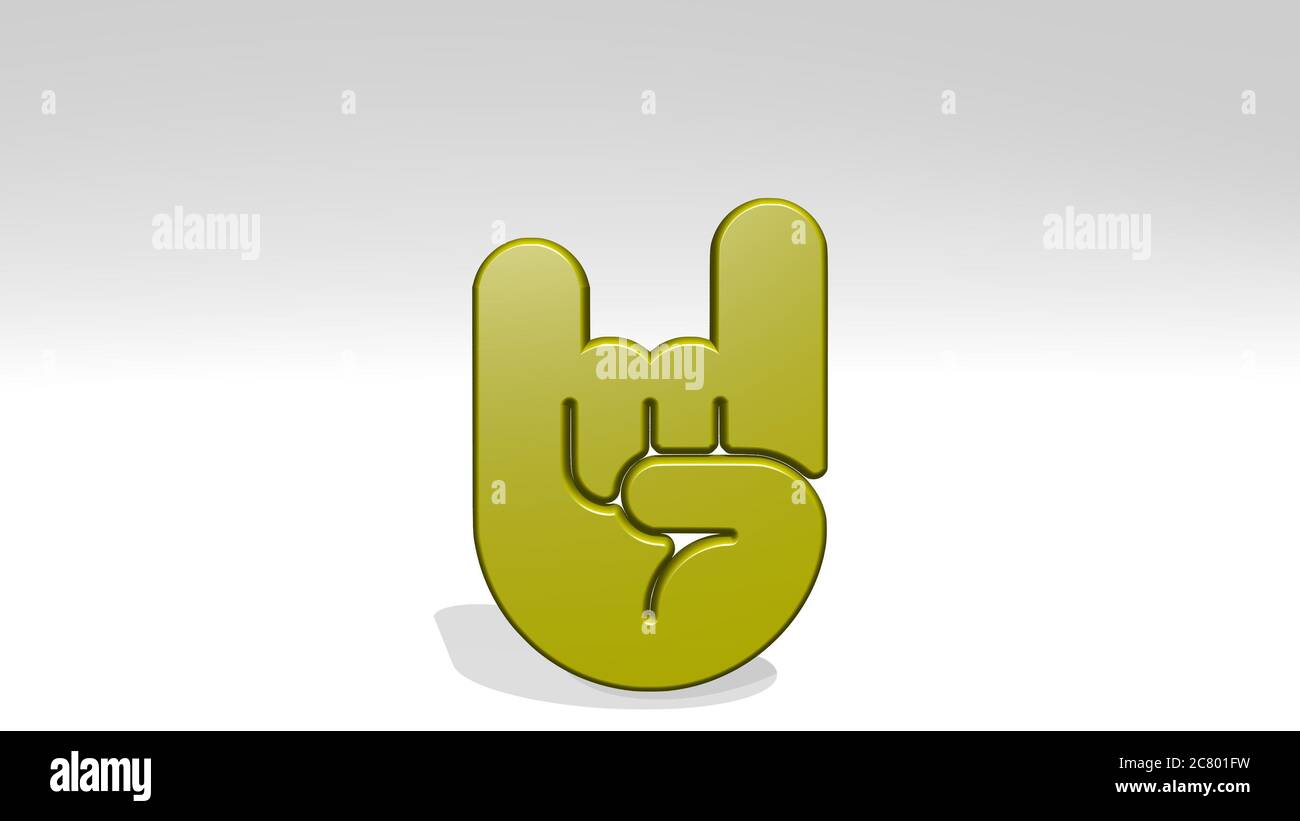 mood rock made by 3D illustration of a shiny metallic sculpture with ...