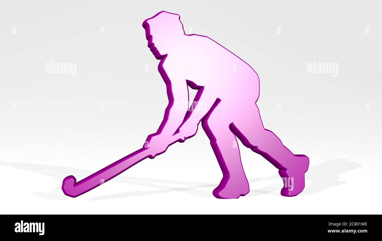 ATHLETIC SPORT ACTIVITY stand with shadow. 3D illustration of metallic ...